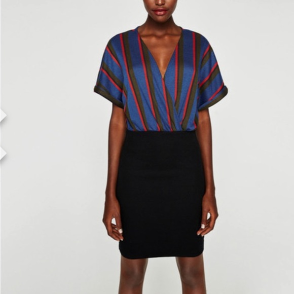 Zara | Dresses | Zara Shirt Dress With Contrasting Colors | Poshmark